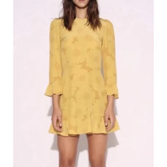 Realisation Par The Mary Jane Tiered Mini Dress Sunflower Yellow Women ...